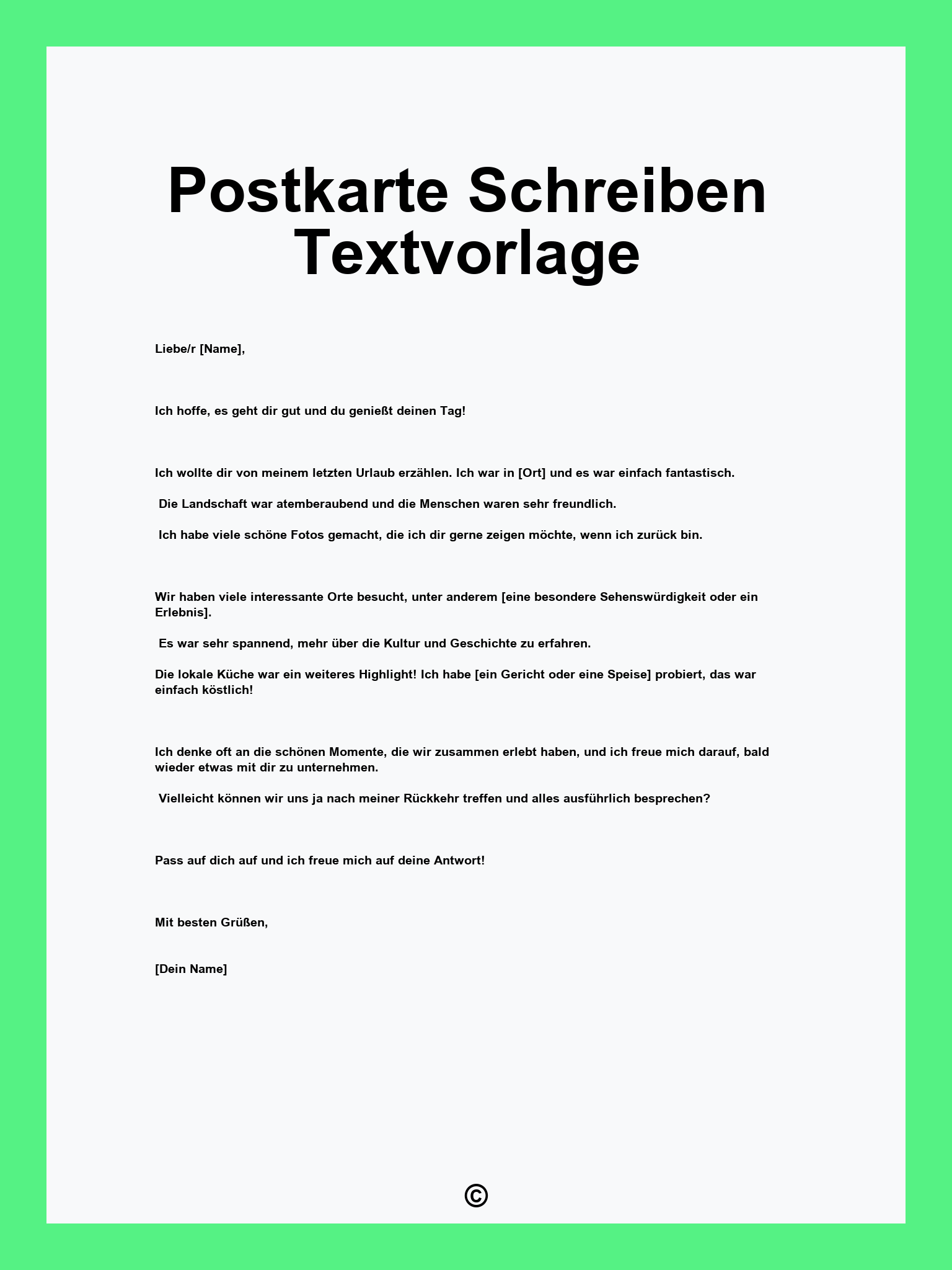 Postkarte Schreiben Textvorlage